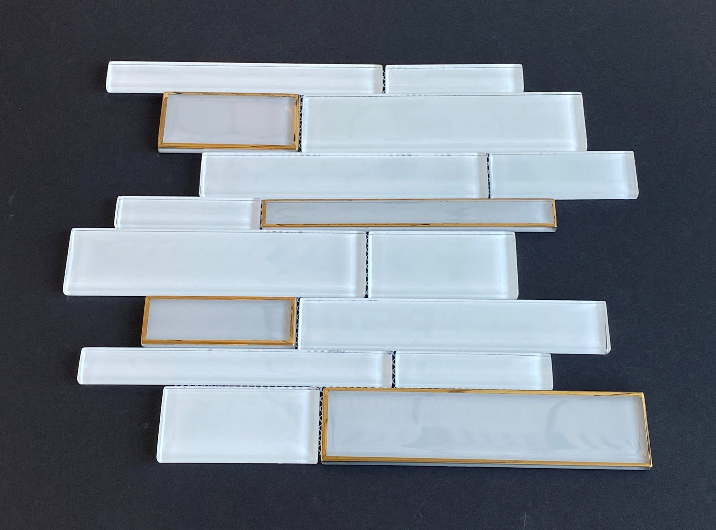 Glass Linear Marble Mosaic Tiles– Mosaic Studio Inc