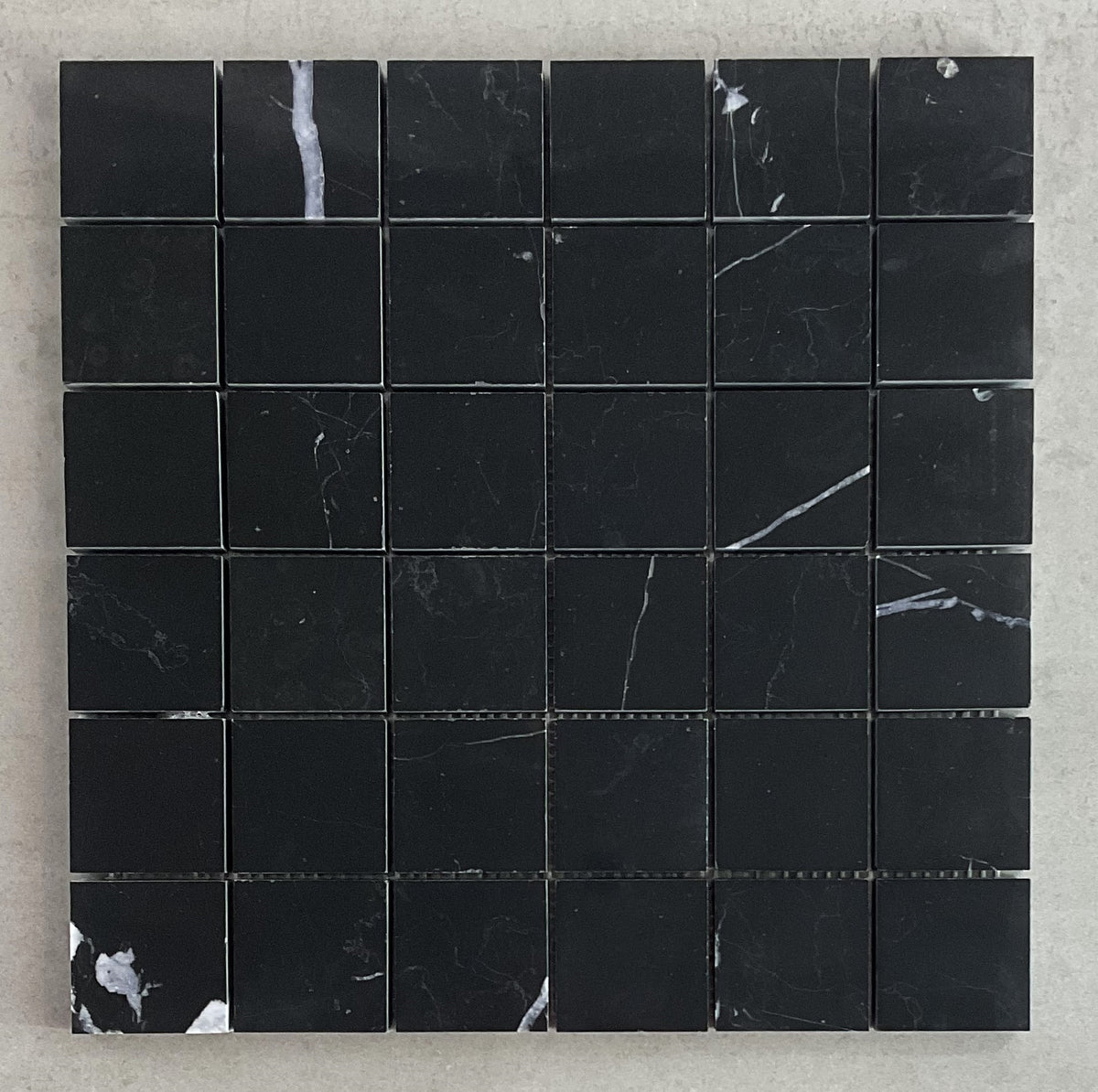2 x 2 Nero Marquina Natural Stone Wall & Floor Mosaic Tiles– Mosaic ...