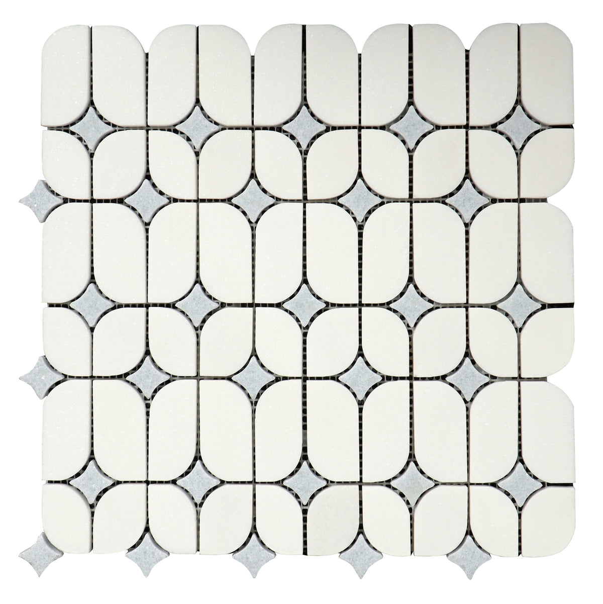 Thassos White with Blue Celeste Dot Marble Wall & Floor Mosaic Tiles ...