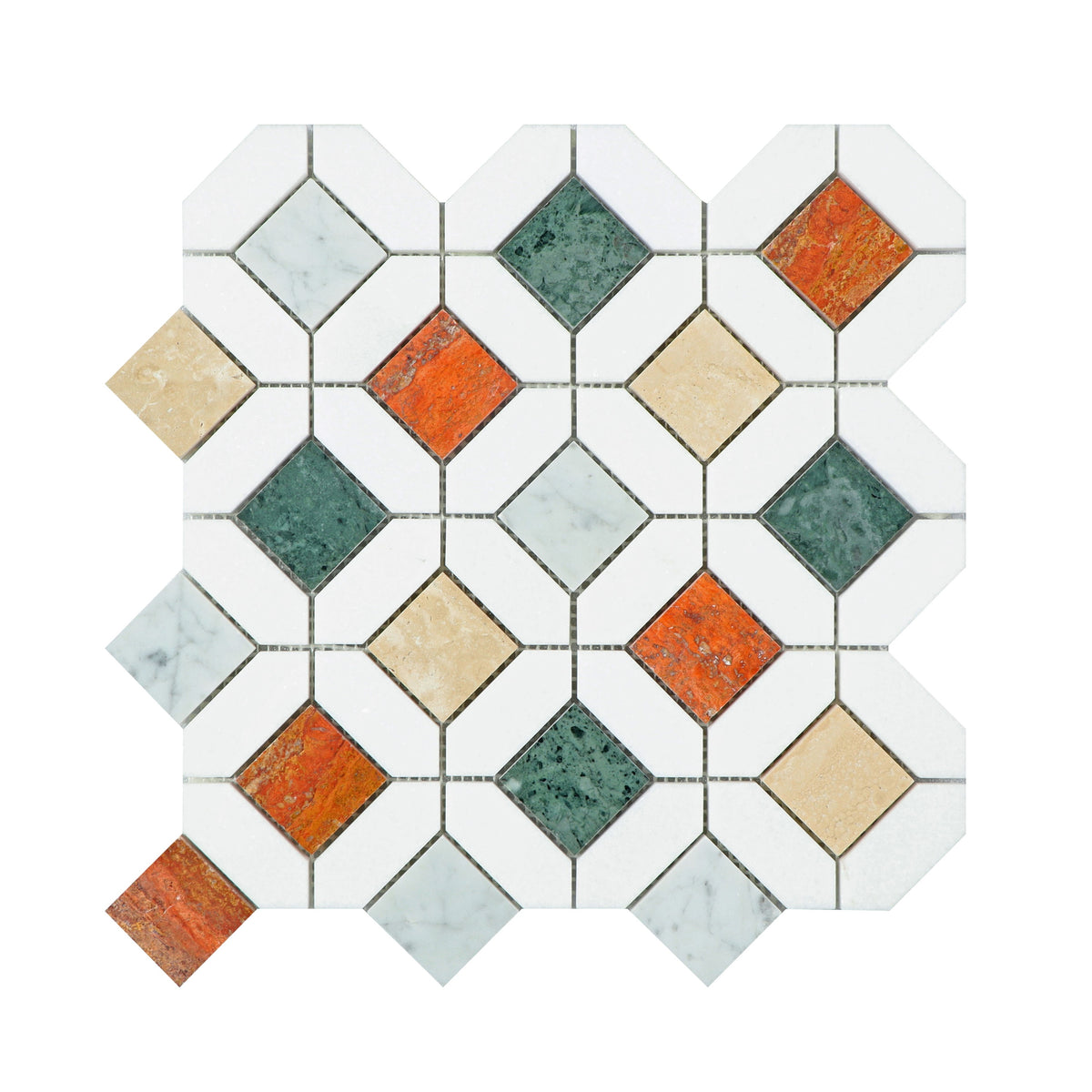 Eclipse Mix-Color Marble Mosaic Wall & Floor Tile– Mosaic Studio Inc