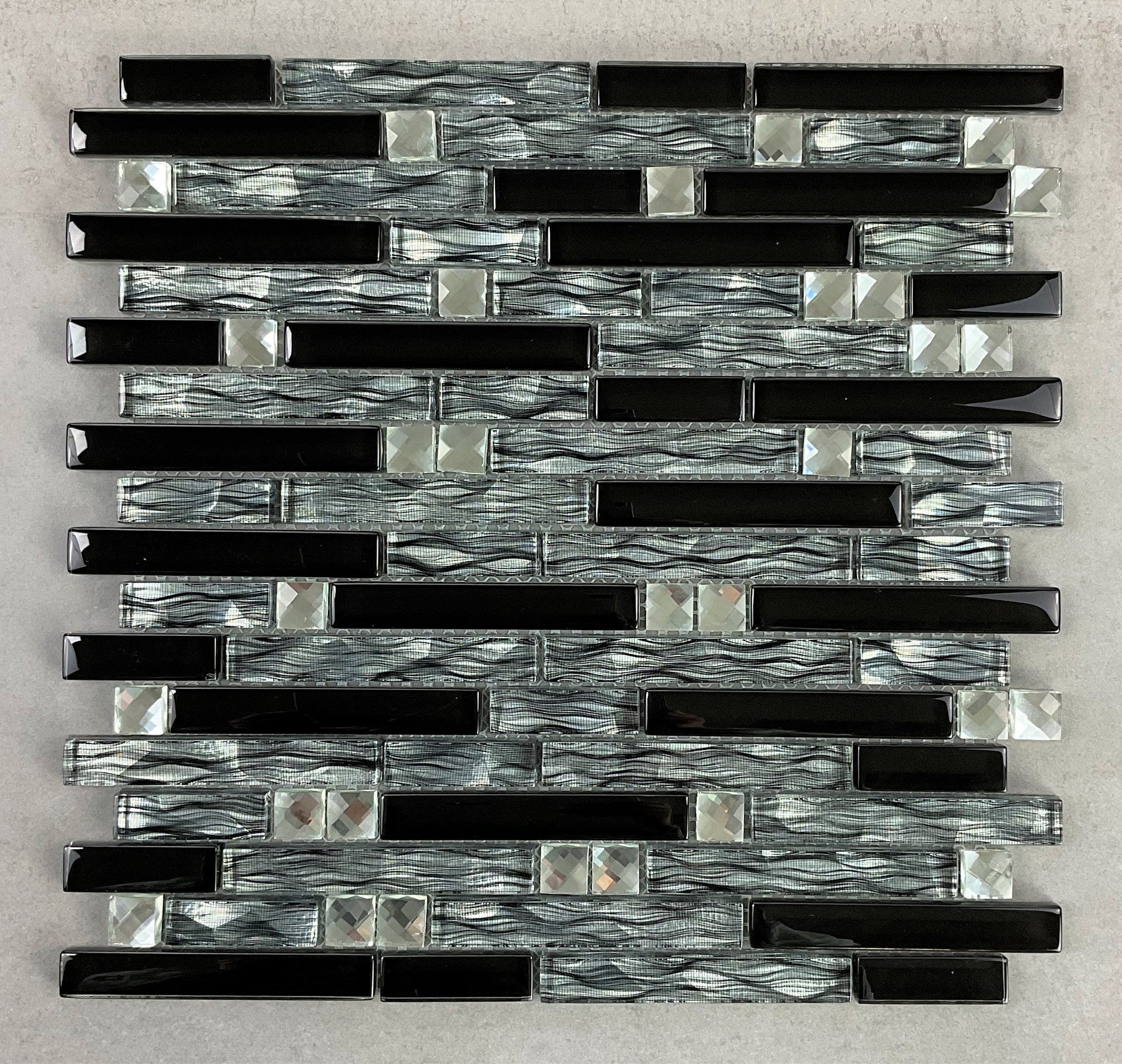 Glass & Metal Linear Wall Mosaic Tiles– Mosaic Studio Inc